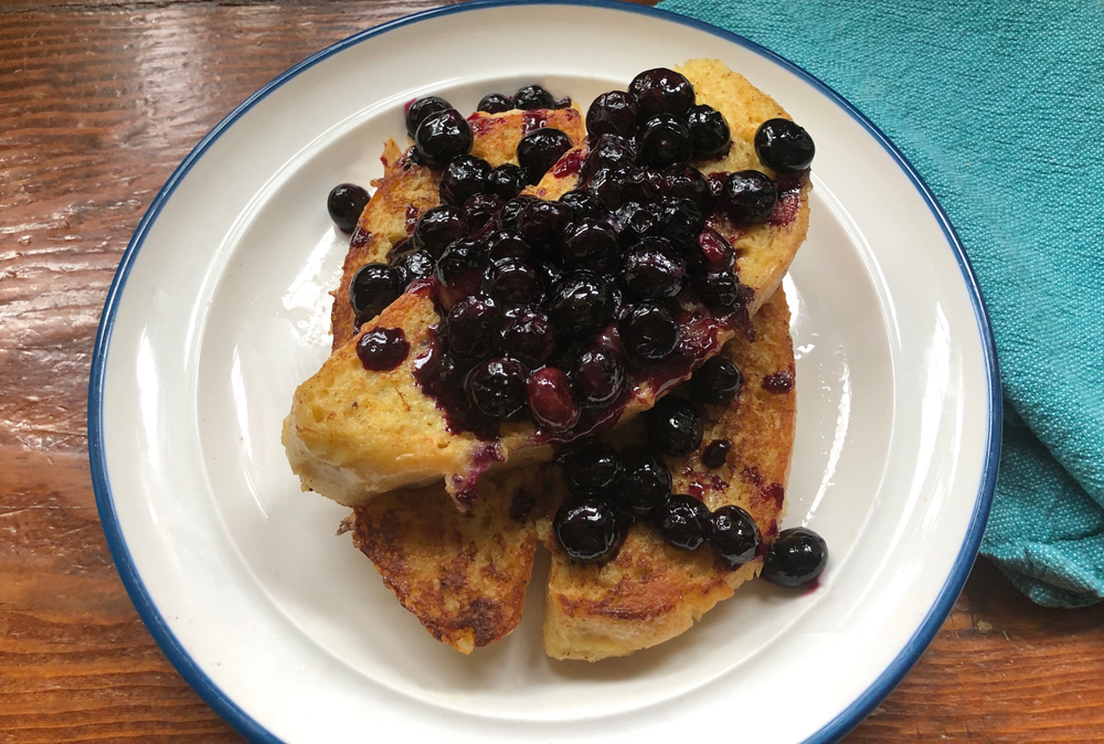 French Toast with Sautéed Blueberries – Little Brown Cookbook